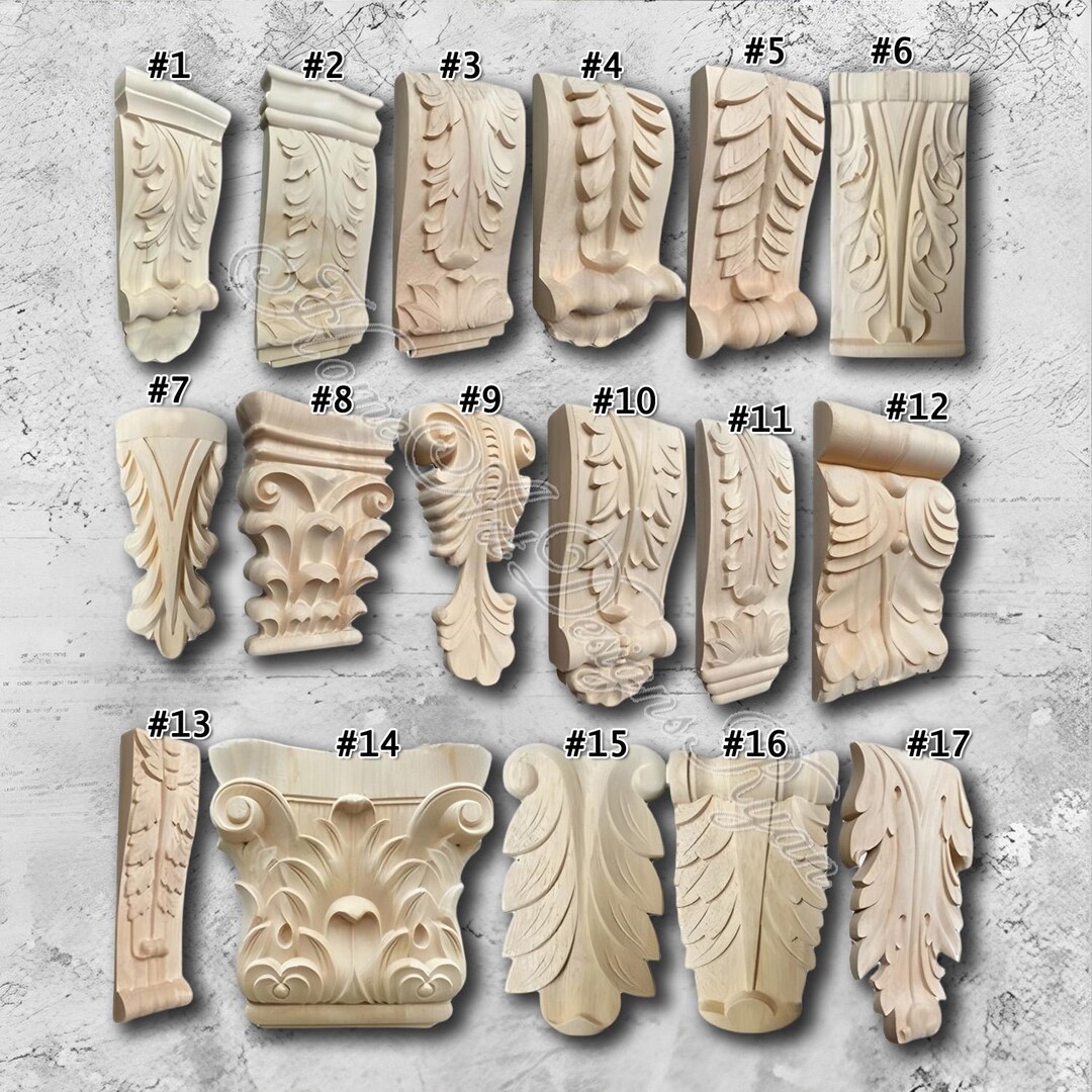 Wood Carved Corbel,flat Back, Home Interior Decoration,wall Carved ...