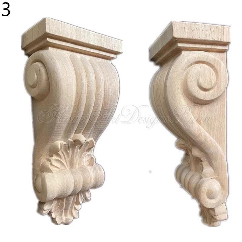 Wood Carved Corbel,flat Back, Home Interior Decoration,wall Carved ...
