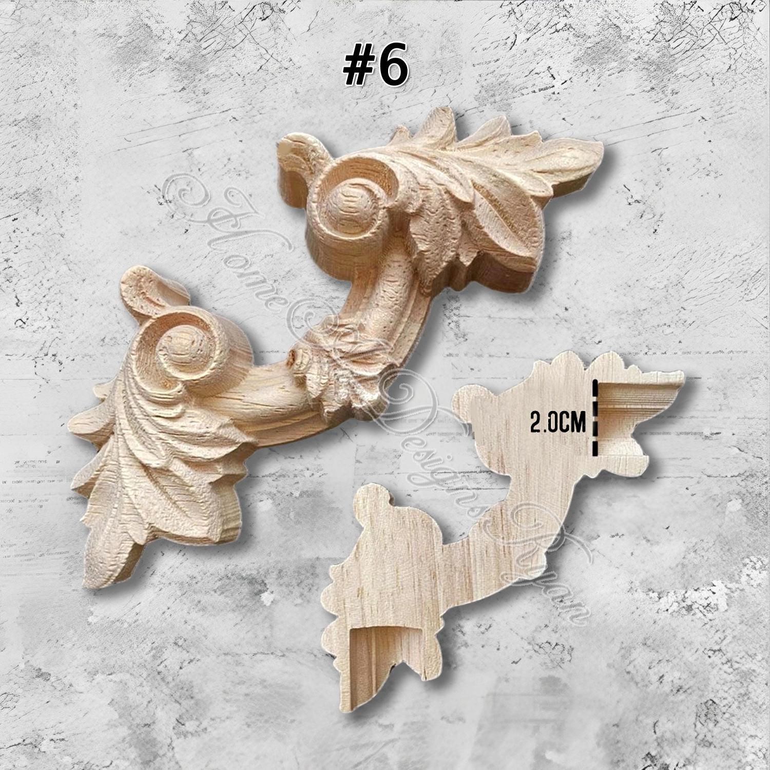 1 Piece Unpainted Wood Carved Corner Applique Onlay,home Wall Corners ...