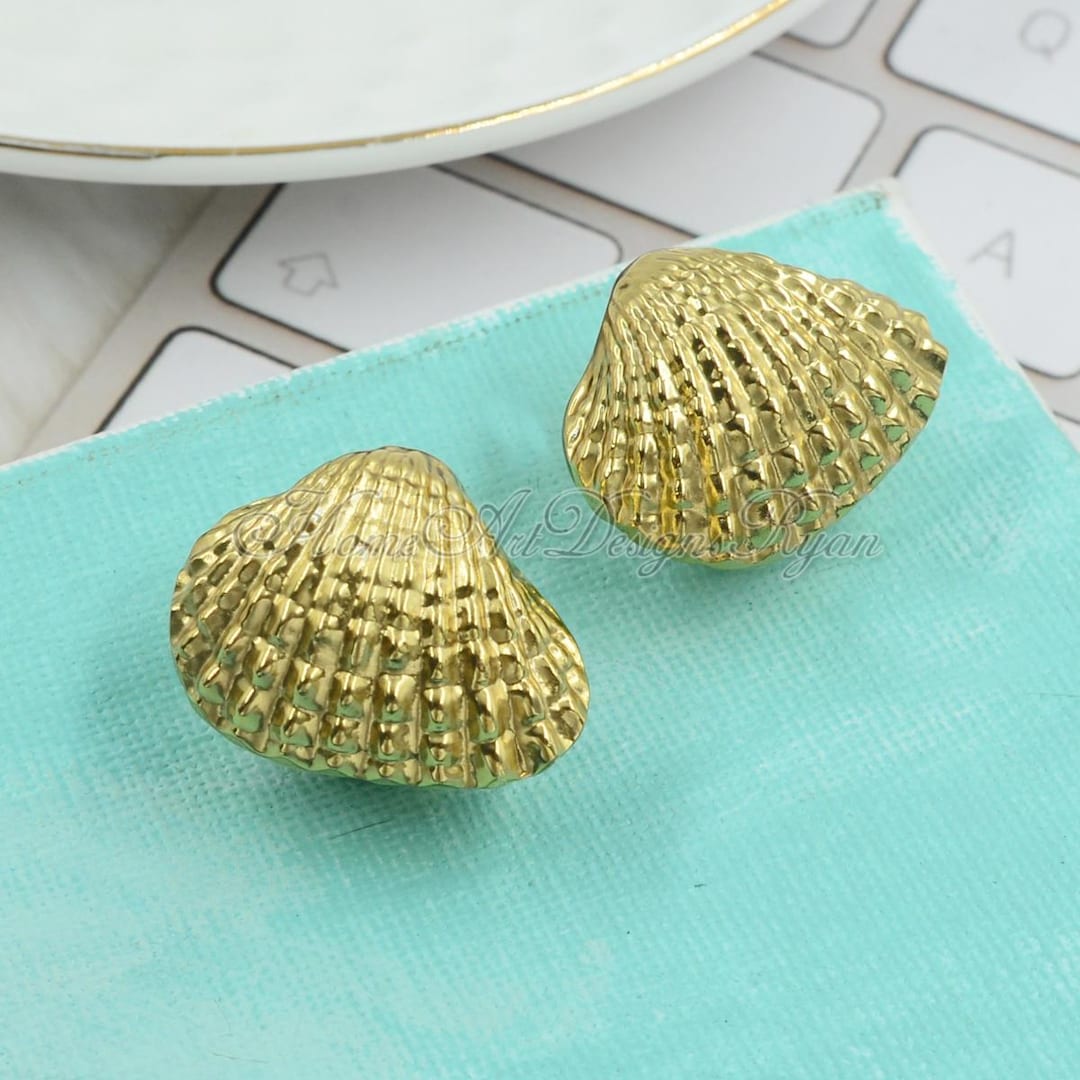 Brass Shell Knobs Kitchen Cabinet Knobs Brass Drawer Knob Drawer Pulls ...