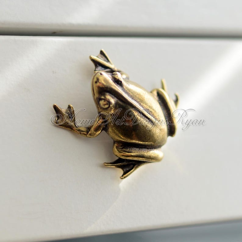 Brass Frog Knob Antique Bronze Solid Brass Knob Kitchen Cabinet Handle ...