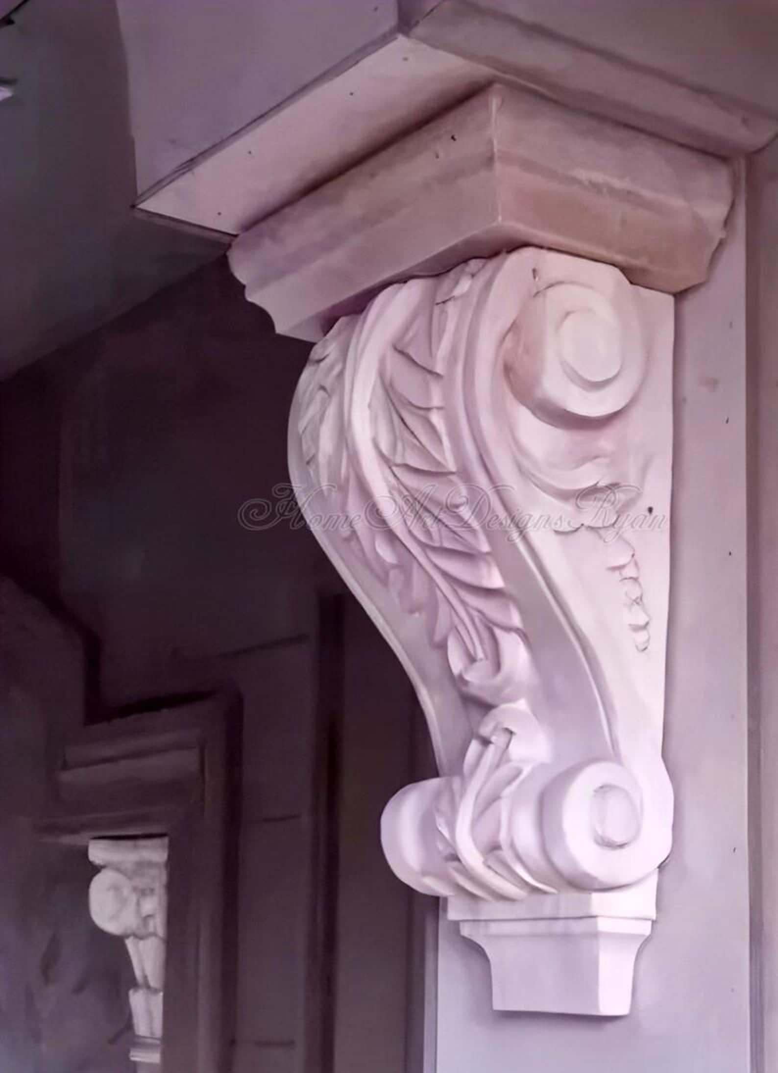 Wood Carved Corbel,flat Back, Home Interior Decoration,wall Carved ...