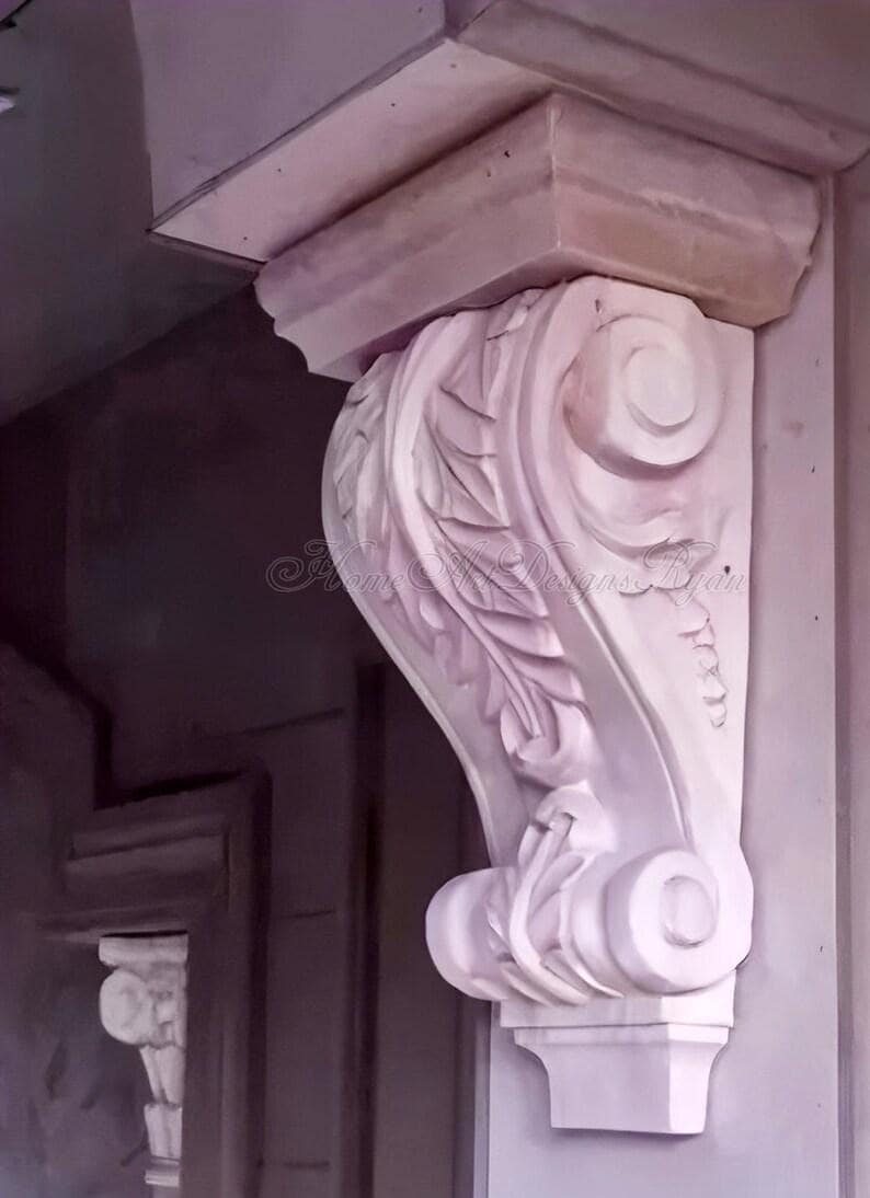 Wood Carved Corbel,flat Back, Home Interior Decoration,wall Carved ...