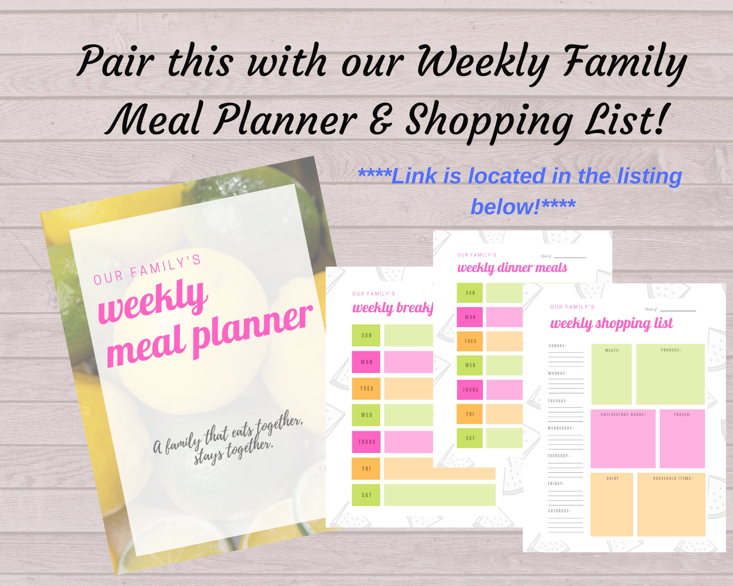 Family Recipe Organizer PRINTABLE | 2 Sizes | INSTANT DOWNLOAD | Bright ...