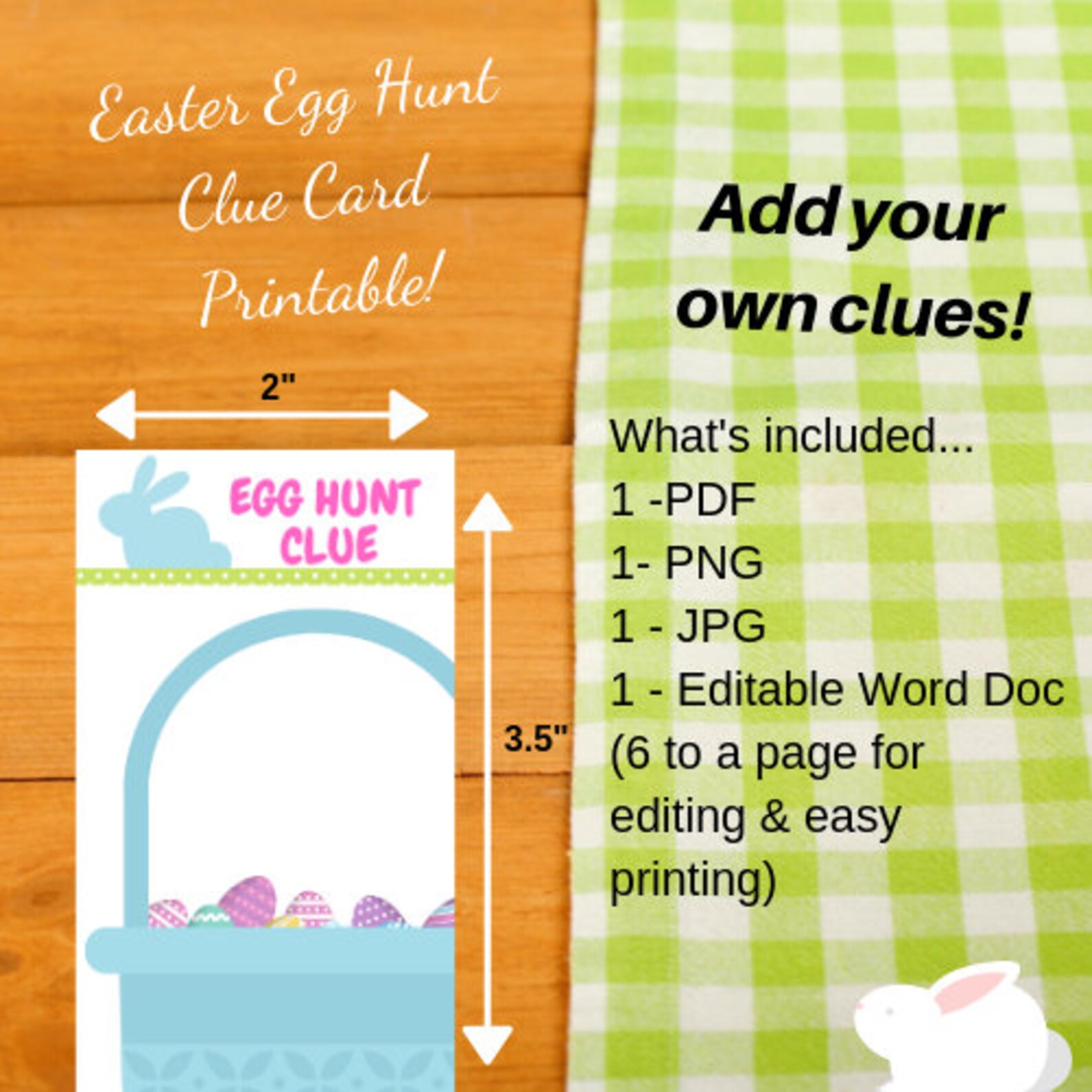 Easter Egg Hunt Clue Card Printables//use Your Own Clues//hand Write or ...