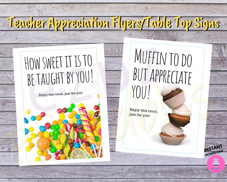 Teacher Appreciation Flyer/table Top Sign *PRINTABLE* - Etsy