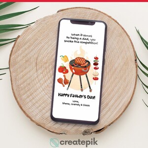 Editable Father's Day Barbeque Grill Ecard Electronic - Etsy
