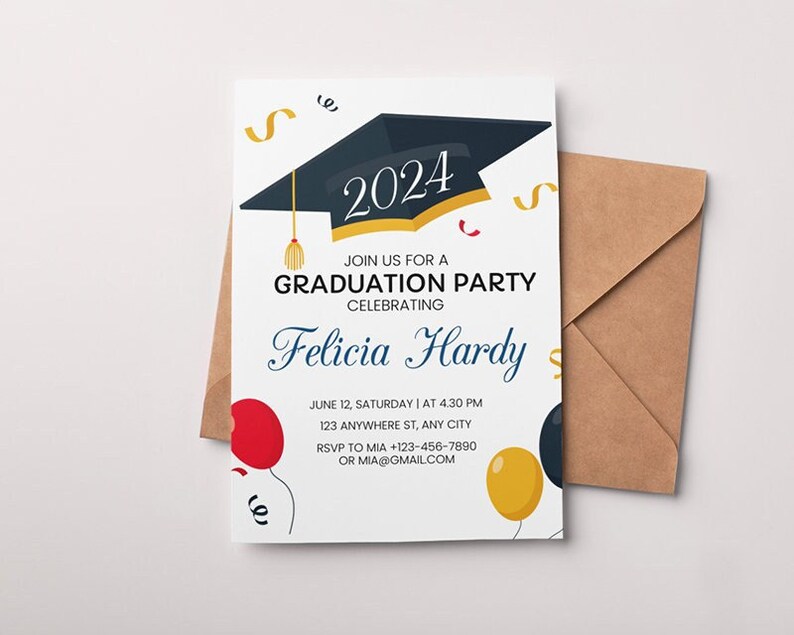 Editable Graduation Party Invitation Printable Graduation Party Invite ...