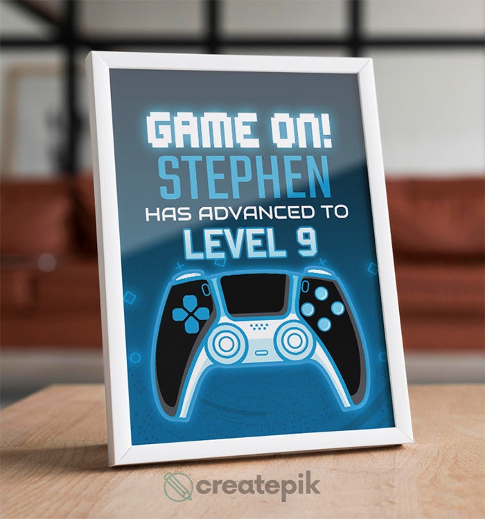 Video Game Level Birthday Welcome Sign, Video Gaming Party Welcome Sign ...