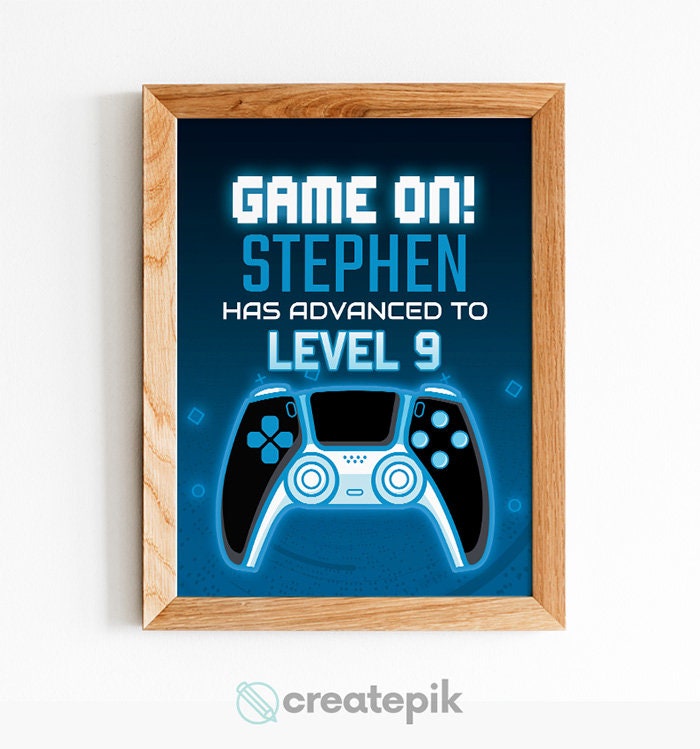 Video Game Level Birthday Welcome Sign, Video Gaming Party Welcome Sign ...