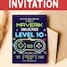 Video Game Level 10 Unlocked Birthday Invitation 10 Year Old Video ...