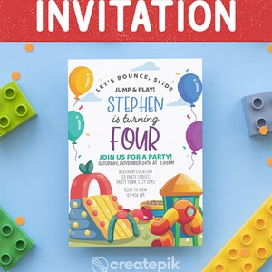 Outdoor Playground Party Invitation Trampoline Party Jump Party Bounce ...