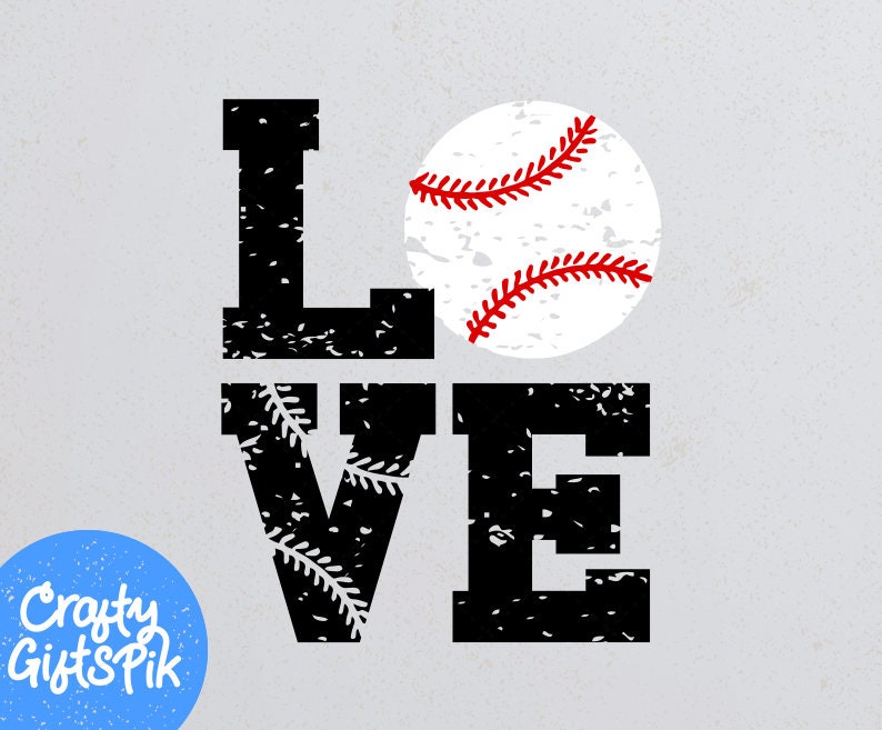 Distressed Love Baseball Svg, Baseball Heart Svg, Grunge Baseball Svg ...