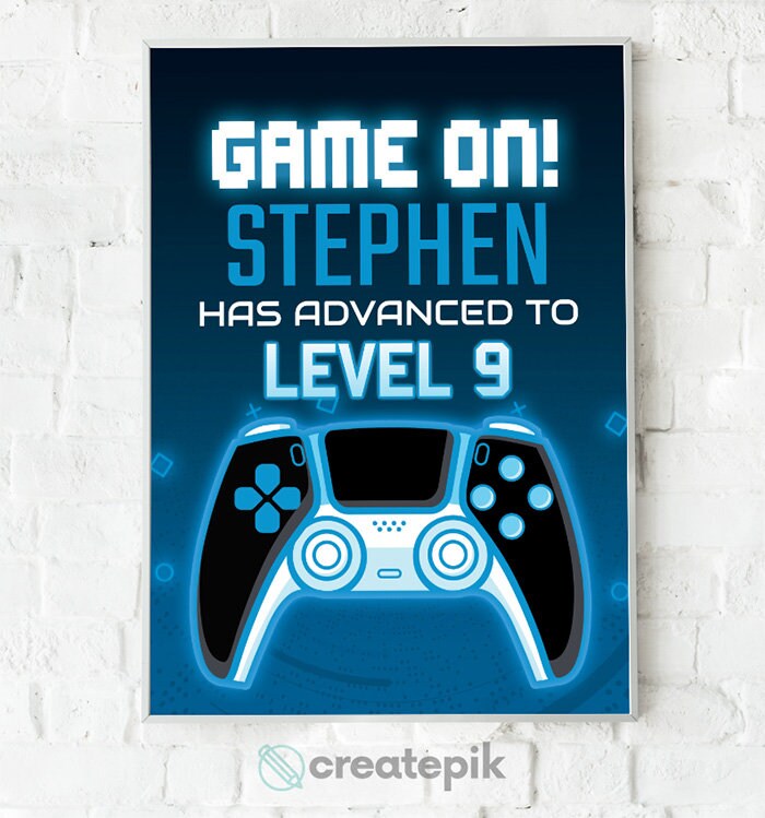 Video Game Level Birthday Welcome Sign, Video Gaming Party Welcome Sign ...