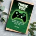 Video Game Level Birthday Thank You, Video Gaming Party Invite, Gamer ...