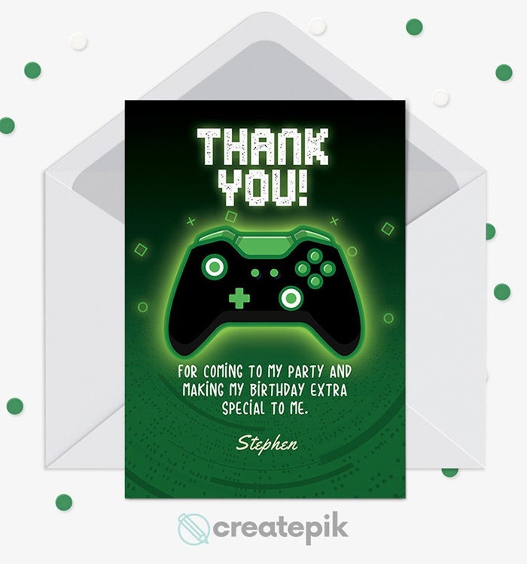 Video Game Level Birthday Thank You, Video Gaming Party Invite, Gamer ...