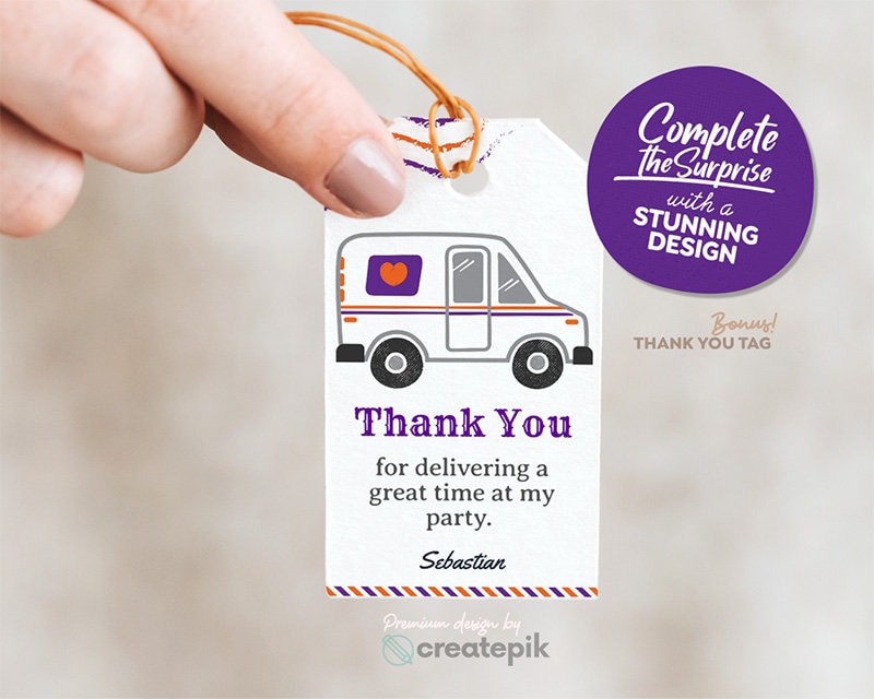 Editable Mail Truck Birthday Party Mailman Invitation Post Office Mail ...