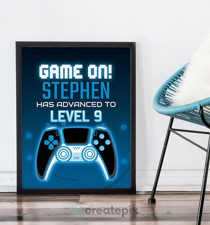 Video Game Level Birthday Welcome Sign, Video Gaming Party Welcome Sign ...