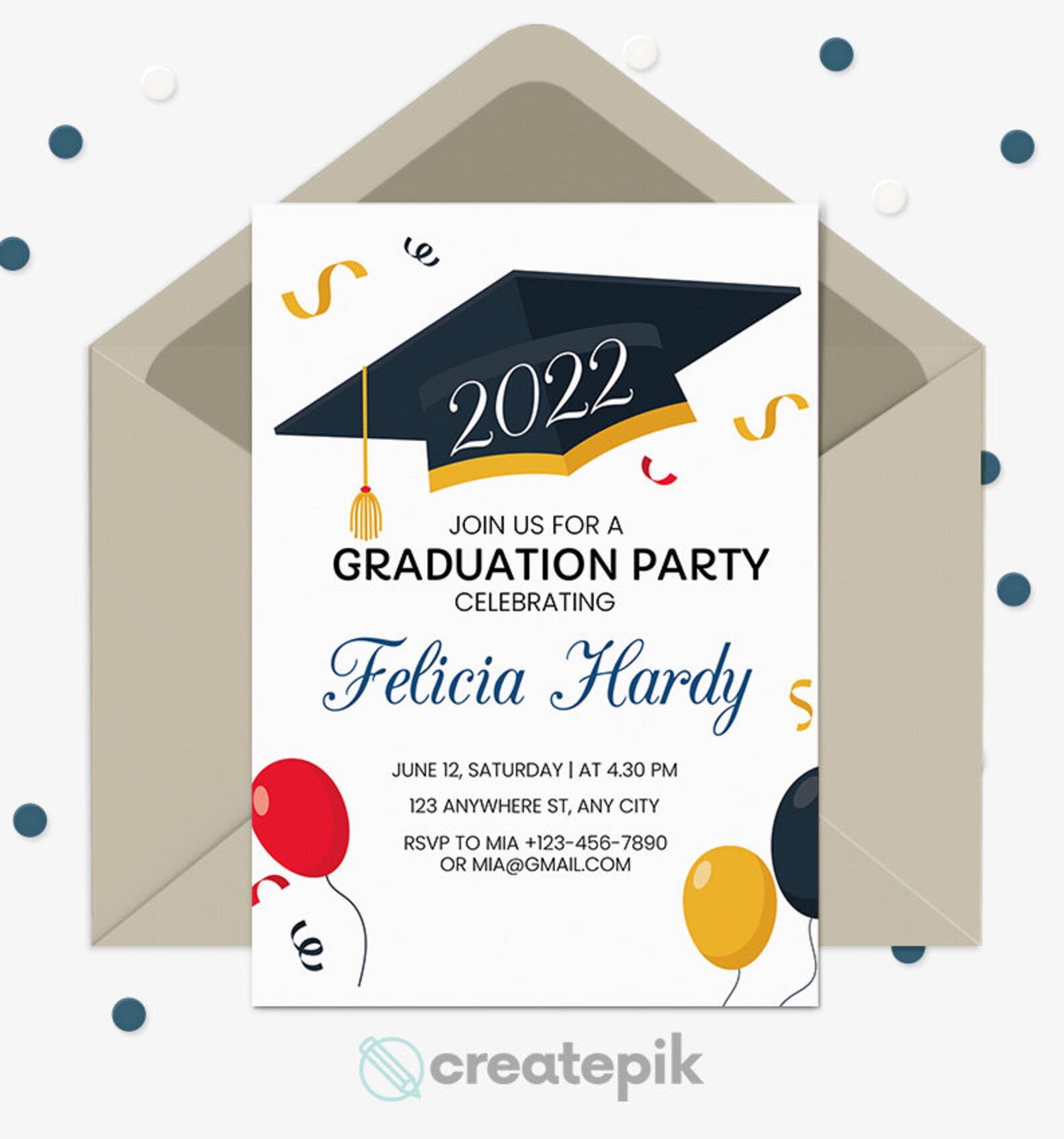 Editable Graduation Party Invitation Printable Graduation Party Invite ...