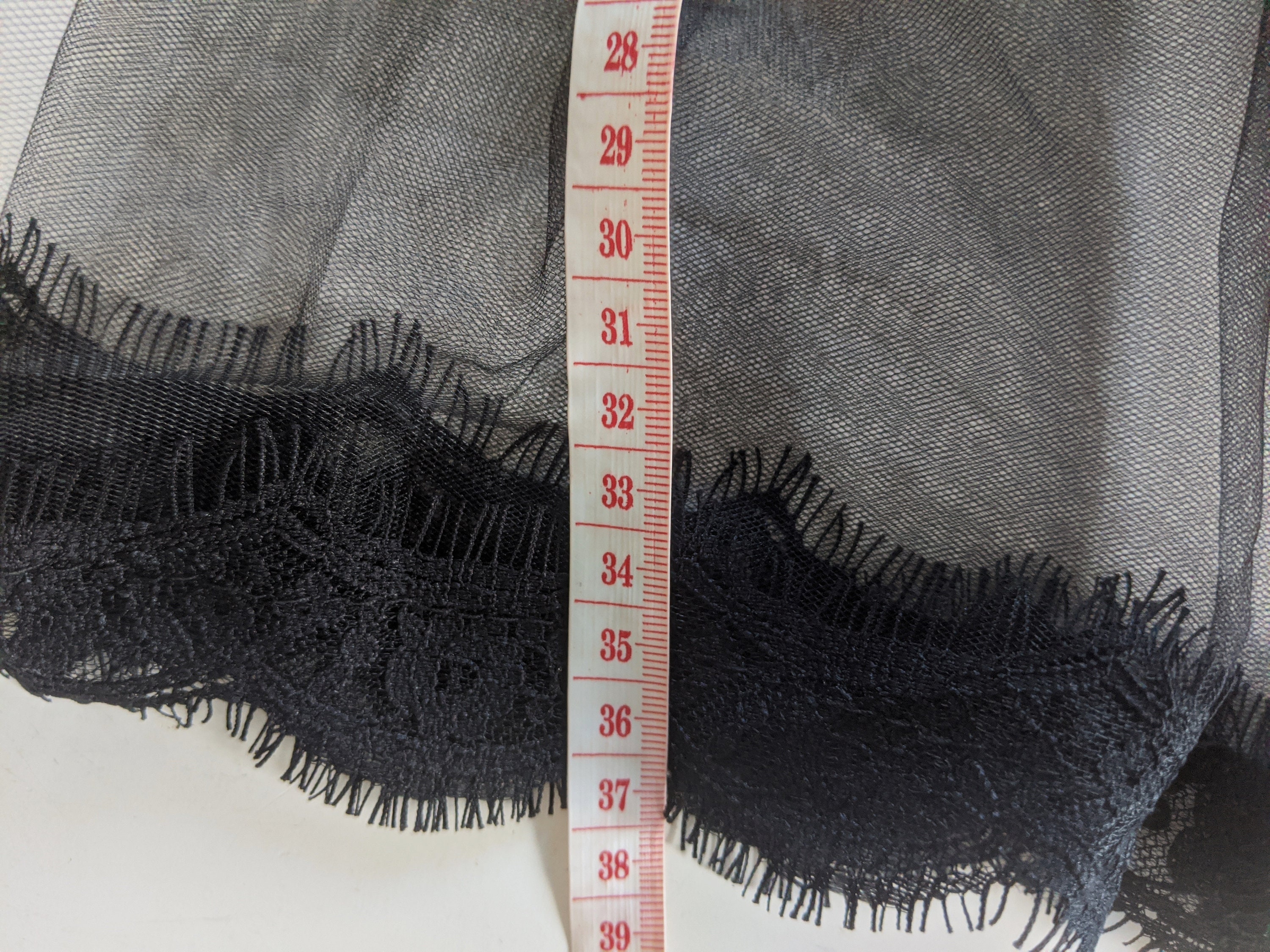 GOTHIC BLACK VEIL Black Mesh Net and Lace Short Length Veil With ...