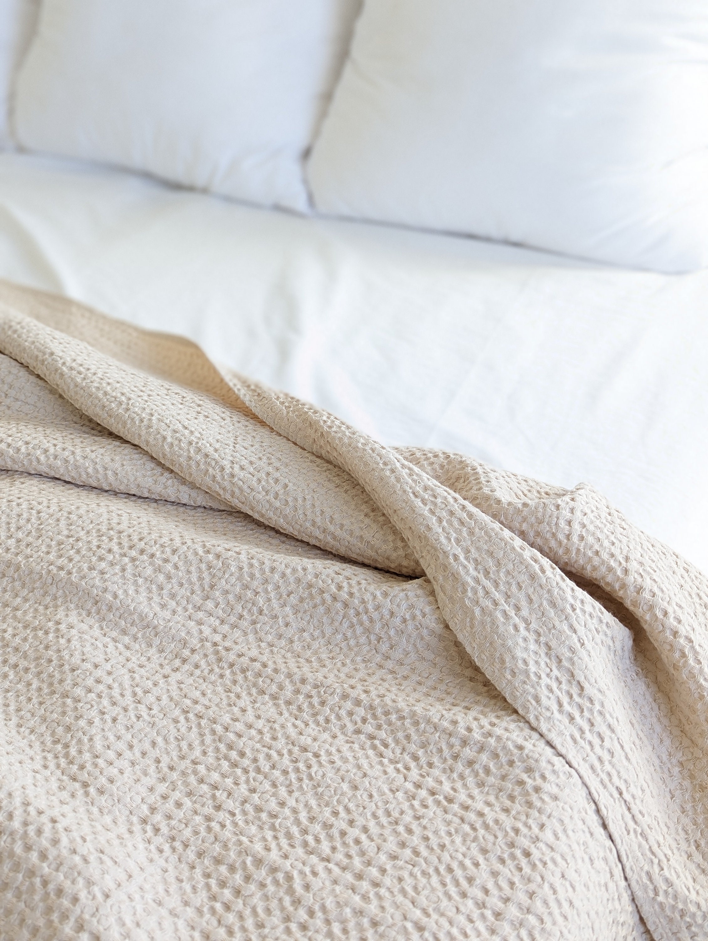 European Linen Waffle Blanket - Etsy