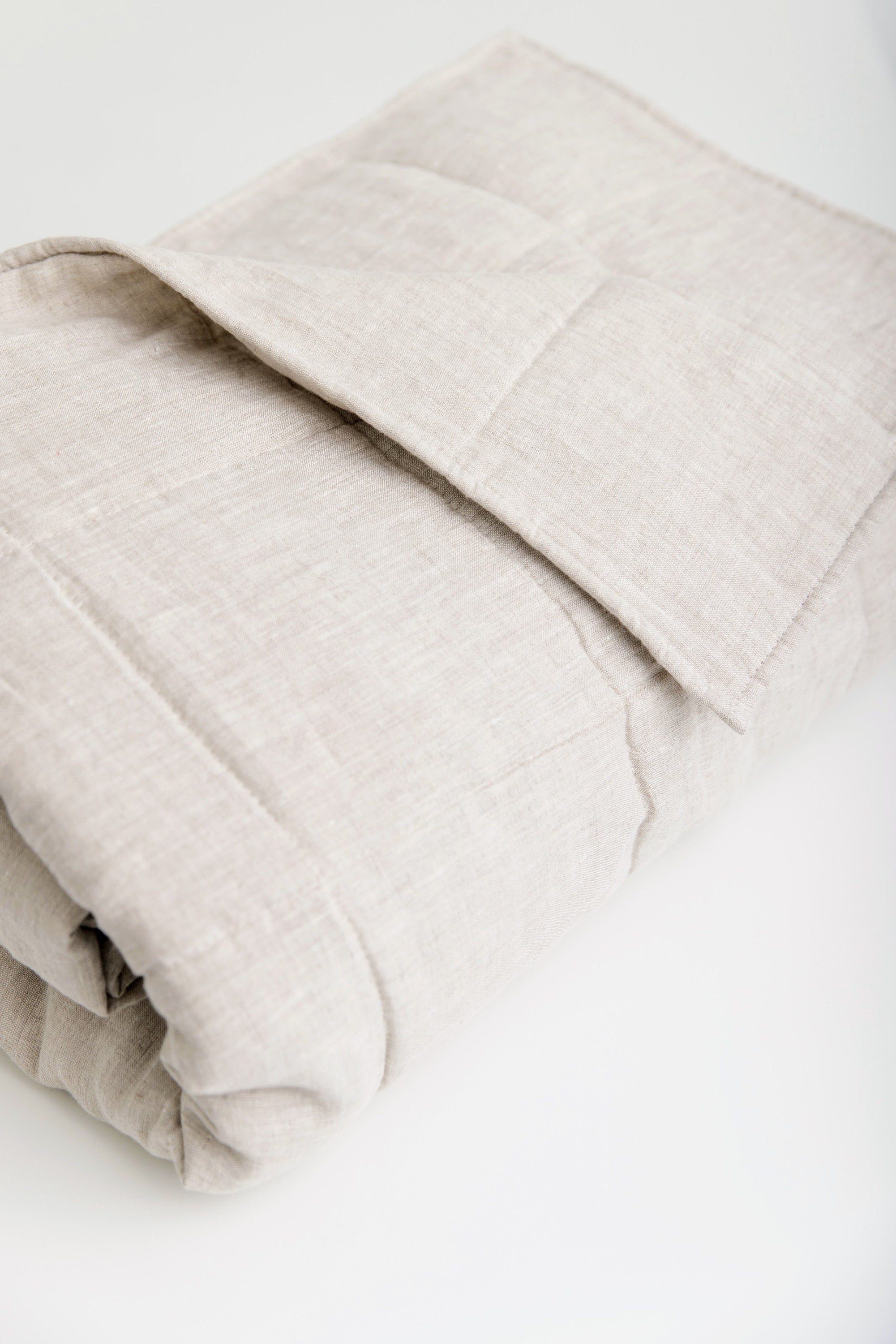 100% European Linen Coverlet Box Quilt | Oversized Bedding Options ...
