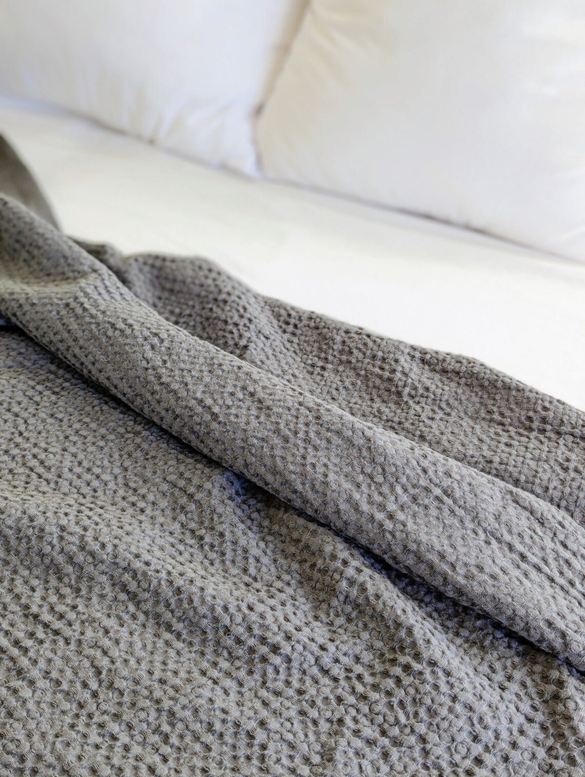 European Linen Waffle Blanket - Etsy
