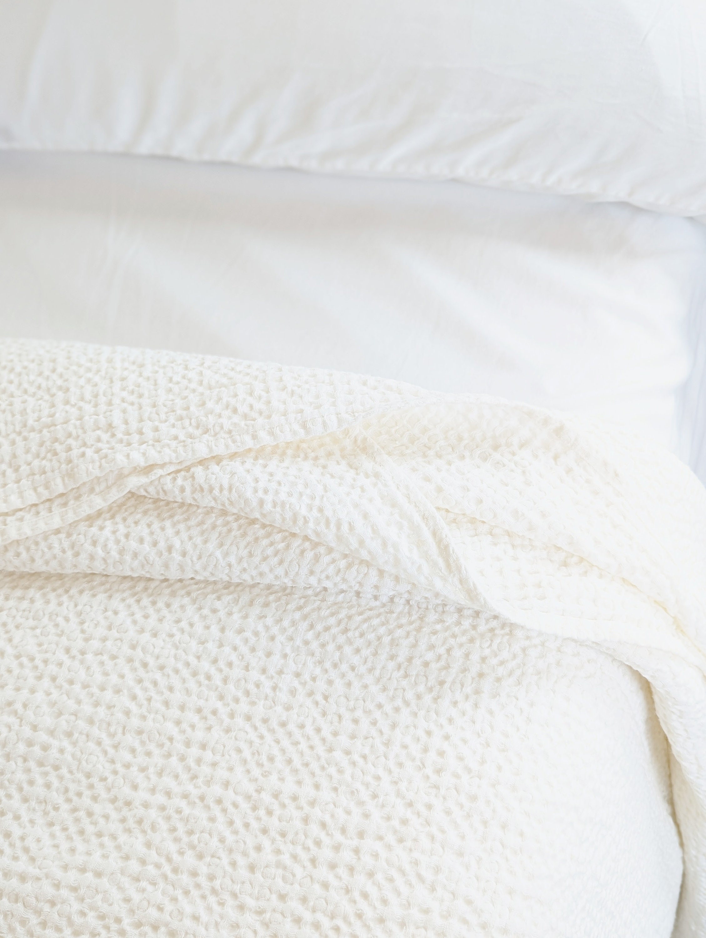 European Linen Waffle Blanket - Etsy