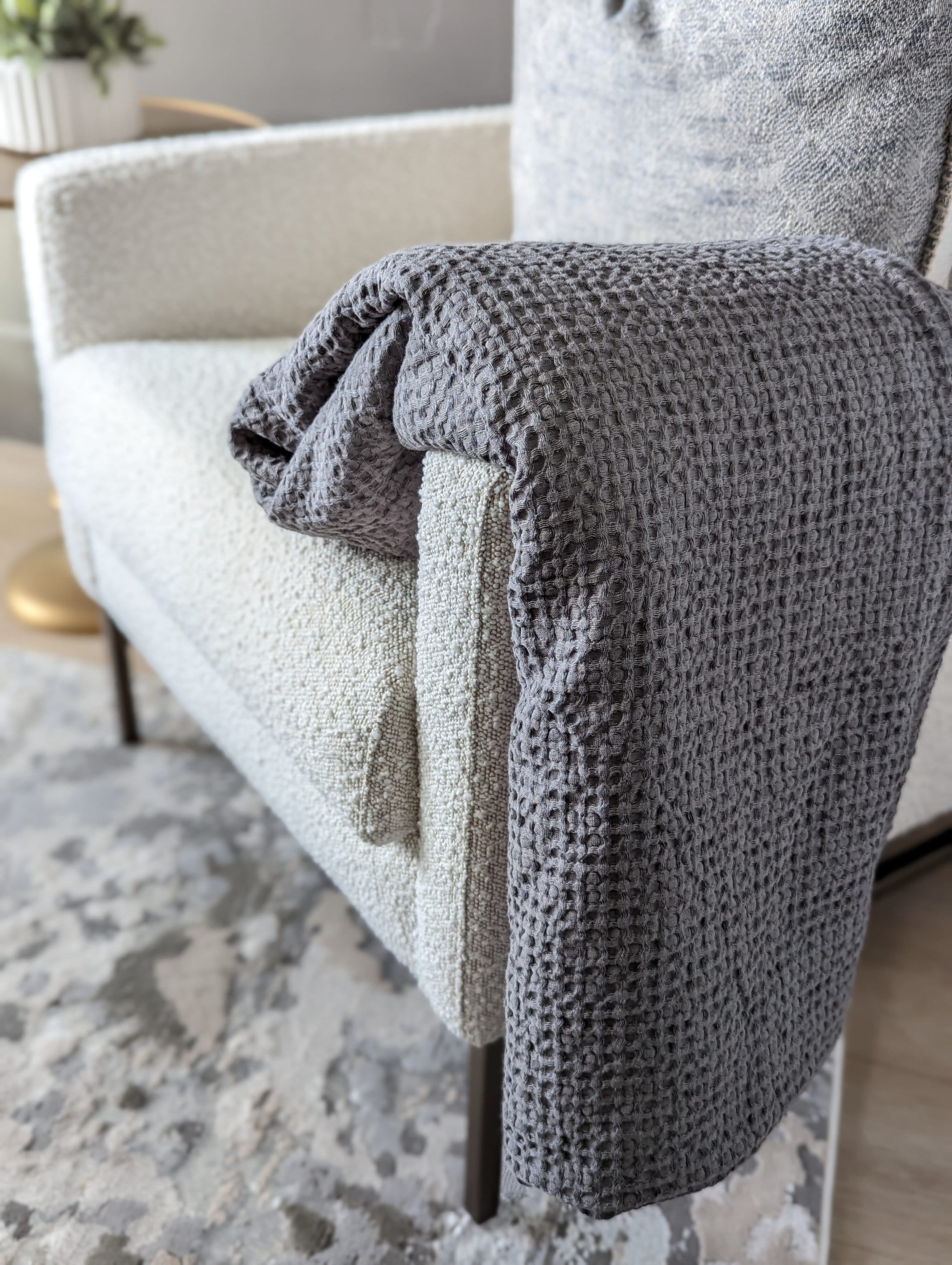 European Linen Waffle Blanket - Etsy