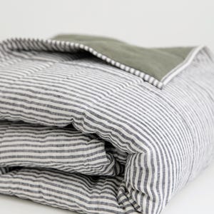 100% European Linen Coverlet Box Quilt | Oversized Bedding Options ...
