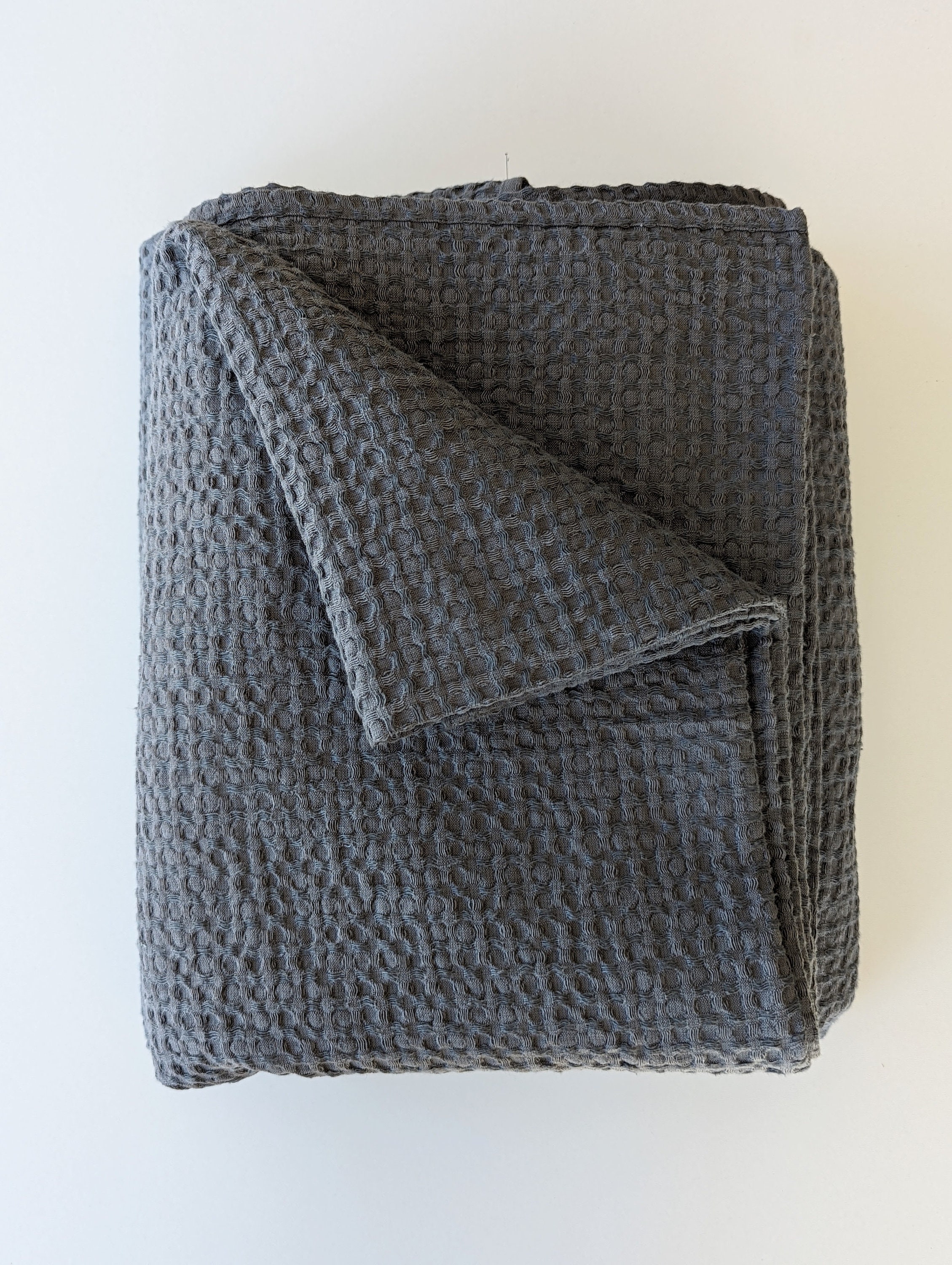 European Linen Waffle Blanket - Etsy