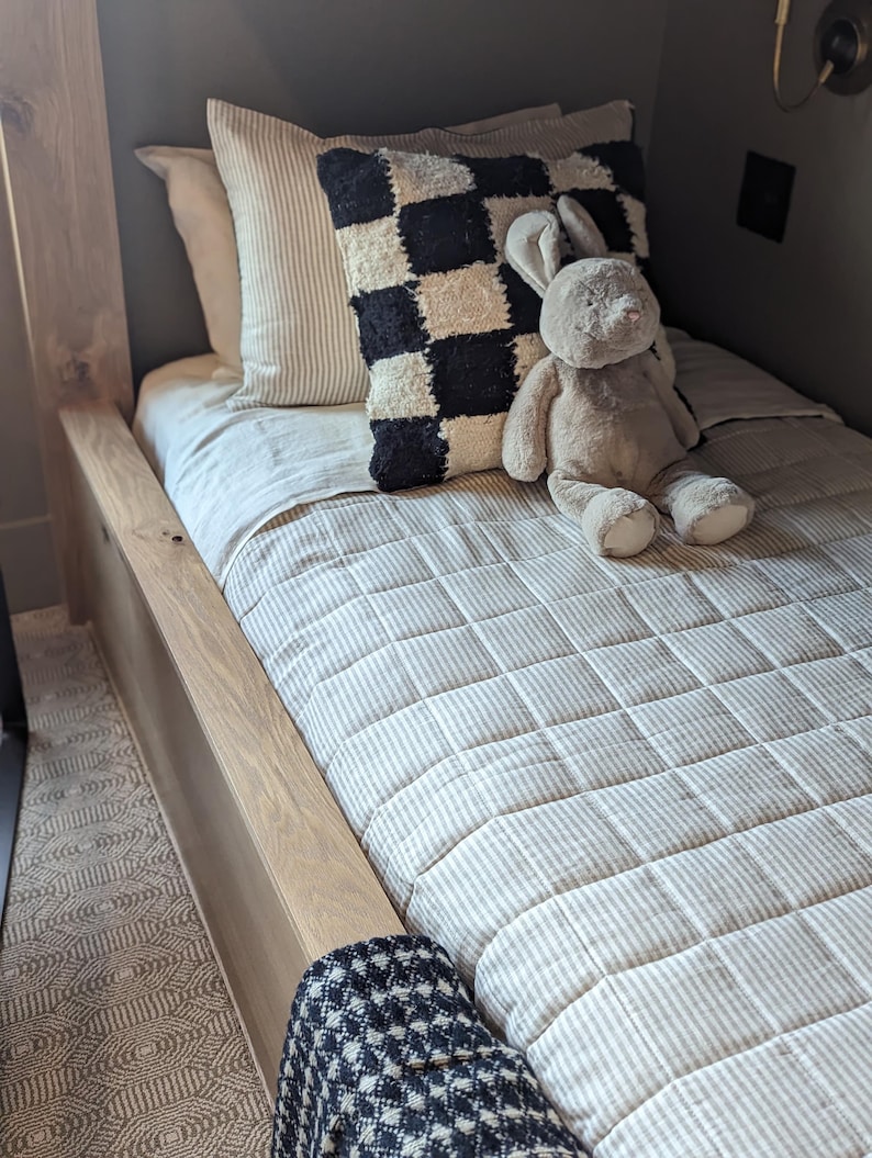 Linen Quilted Comforter, Twin, Full, Queen, King, Soft Lightweight ...