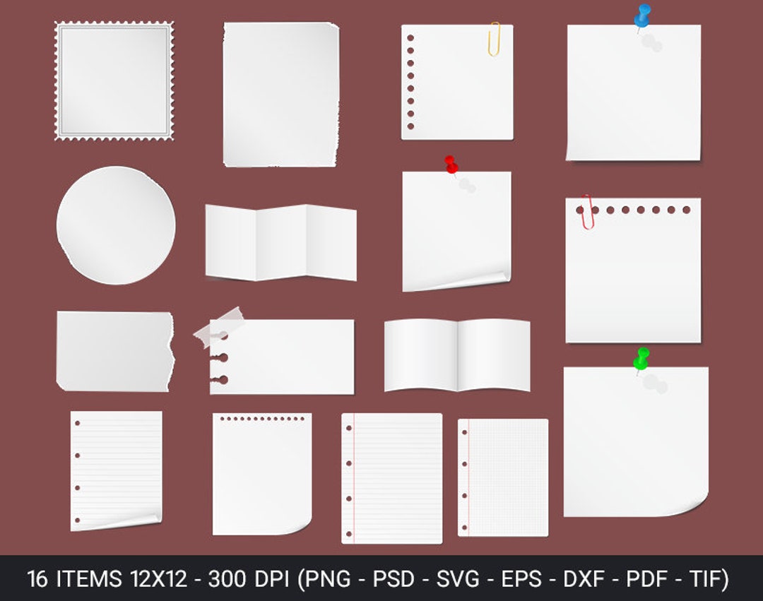 Set of Different Paper Vector Eps10 Illustration - Etsy