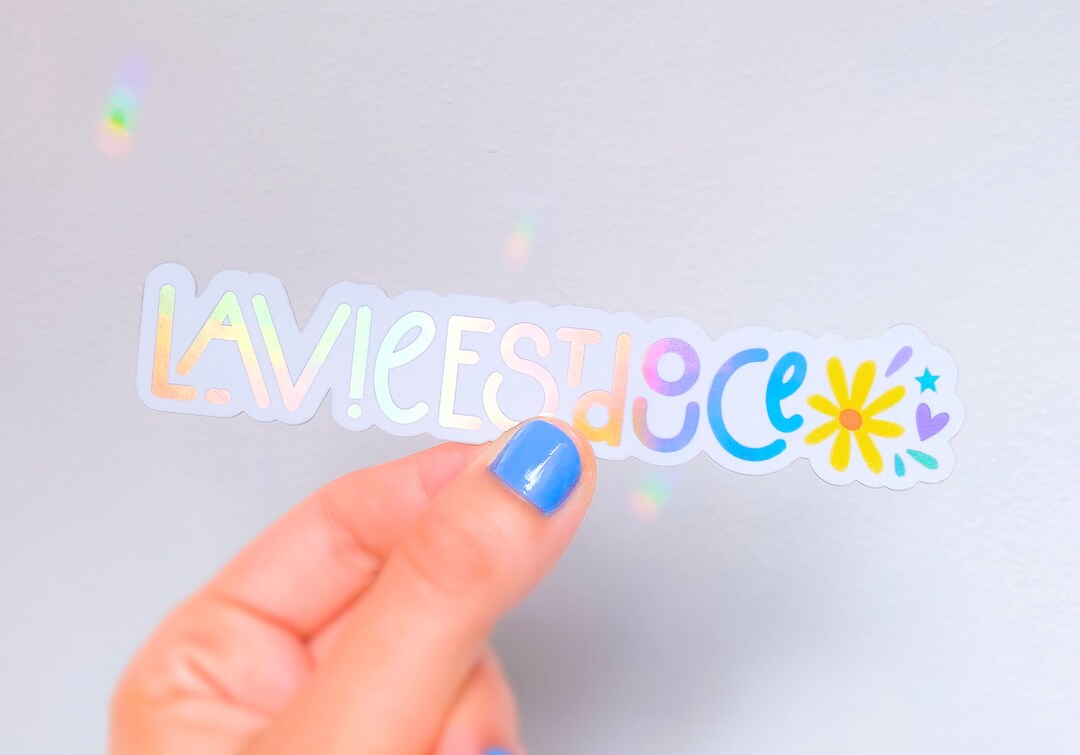 Sticker Holographic Sticker With Benevolent Message Motivating and ...