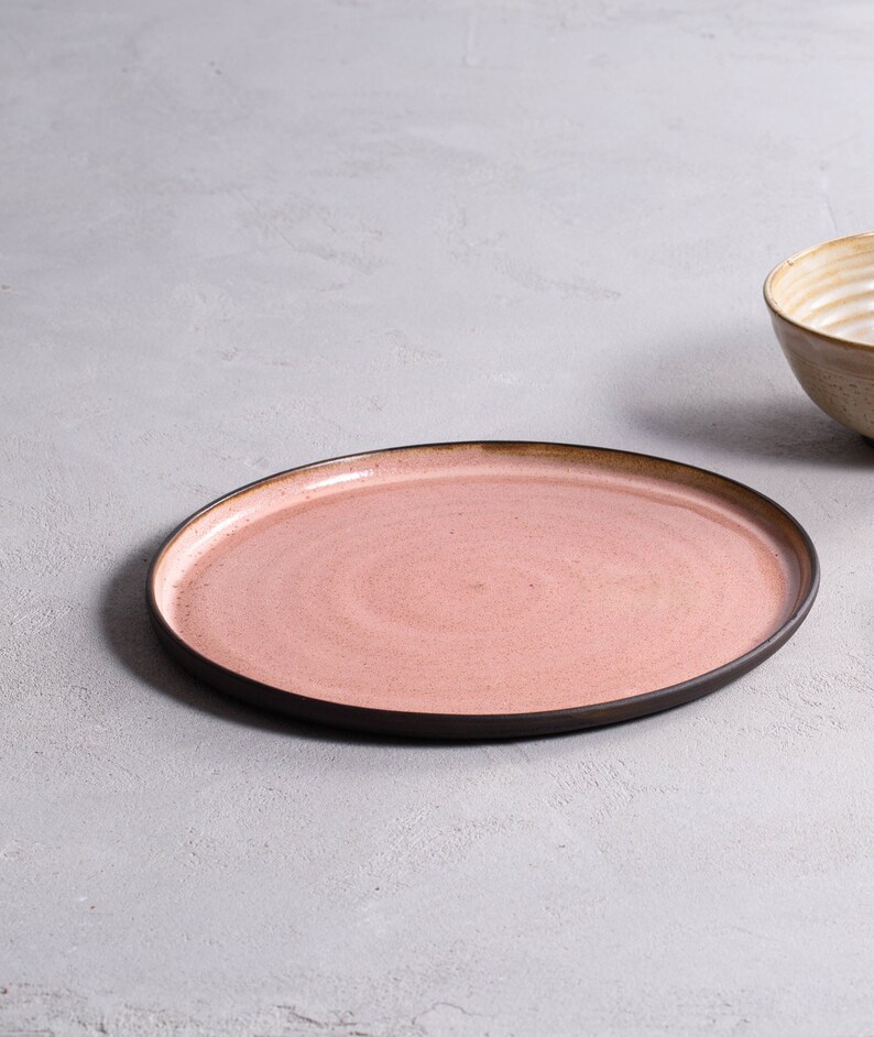 2 Colorful Ceramic Plates Pottery Handmade Plates Dinner - Etsy