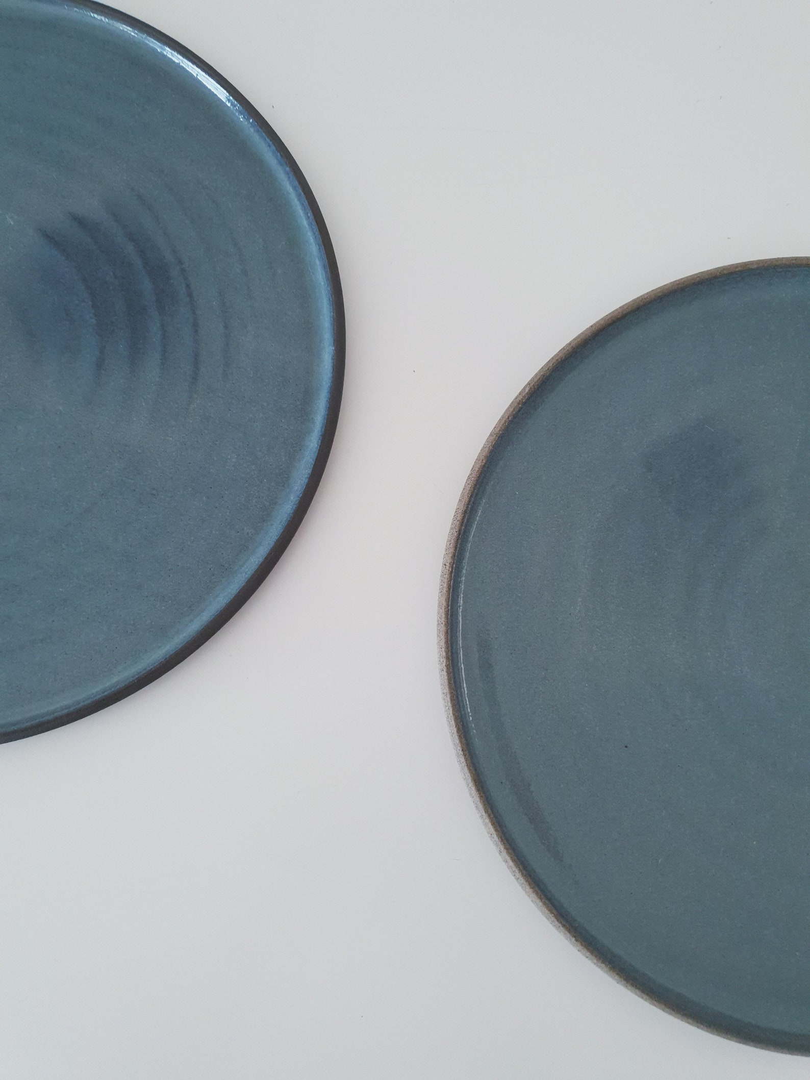 Handmade Pottery Dinner Plates | Set of 2 Flat Ceramic Dinner Plates ...