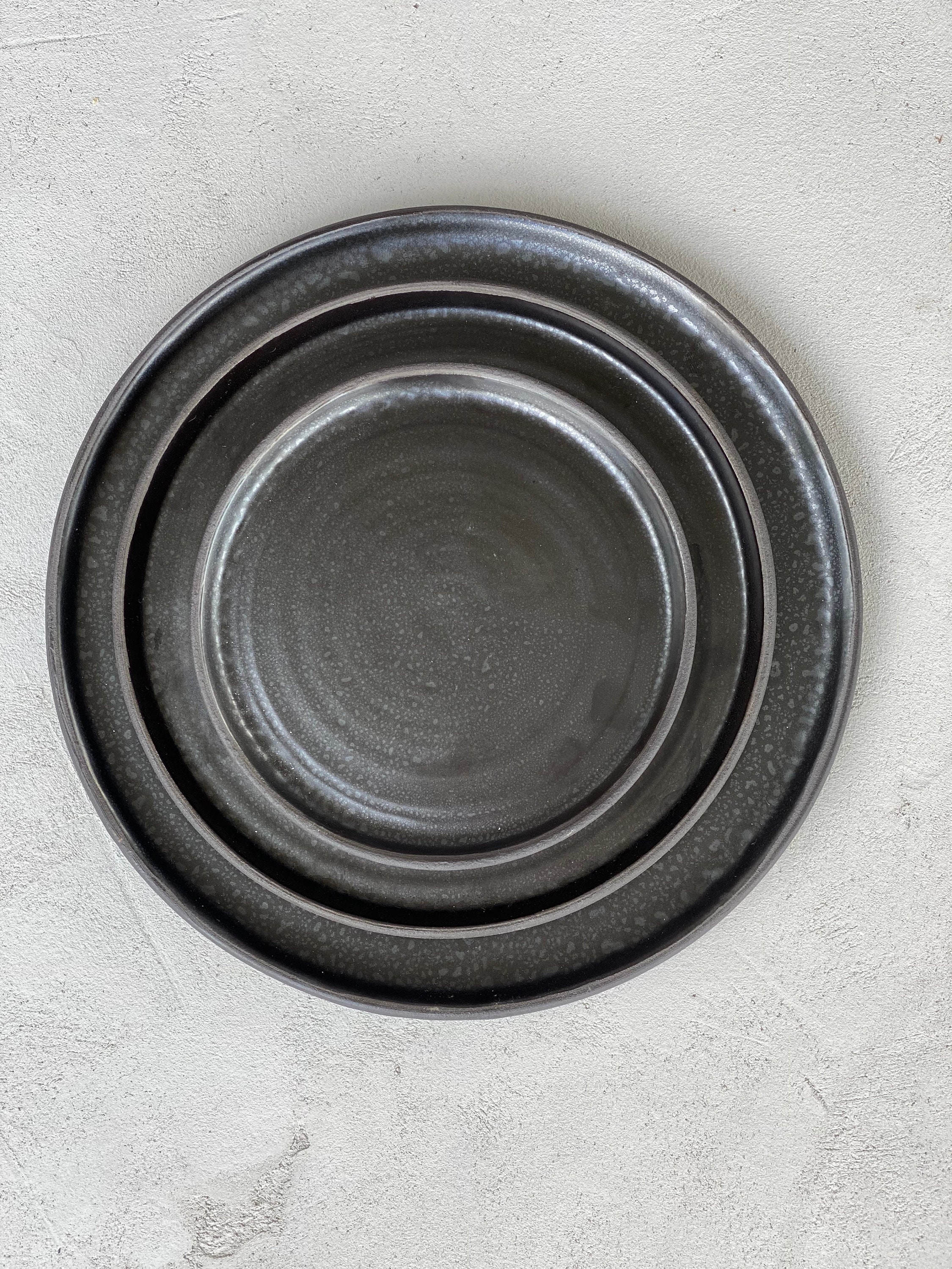 Black Dinnerware Set Main Course Plates Dinner Plates | Etsy