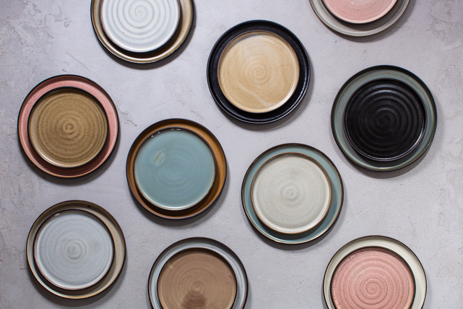 Colorful Ceramic Dinnerware Set Set of Main Course Plates - Etsy