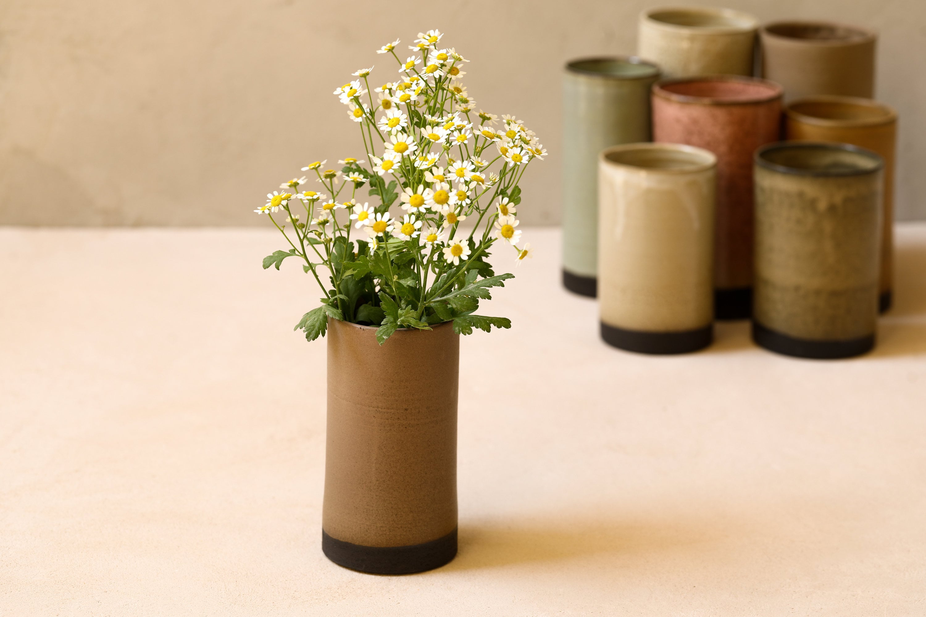 Handmade Ceramic Cylinder Shape Modern Vase Pottery - Etsy