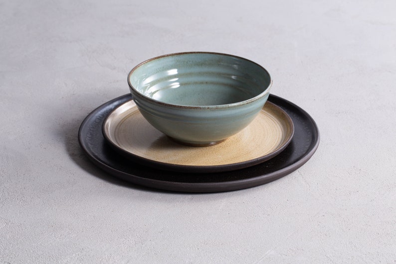 Colorful Ceramic Dinnerware Set Set of Main Course Plates - Etsy