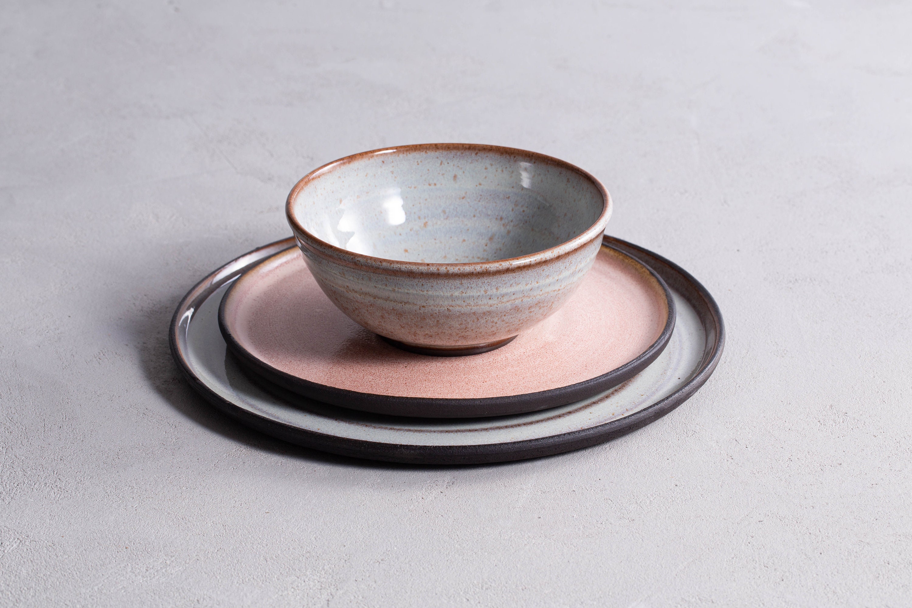 Colorful Ceramic Dinnerware Set, Set of Main Course Plates, Dinner ...