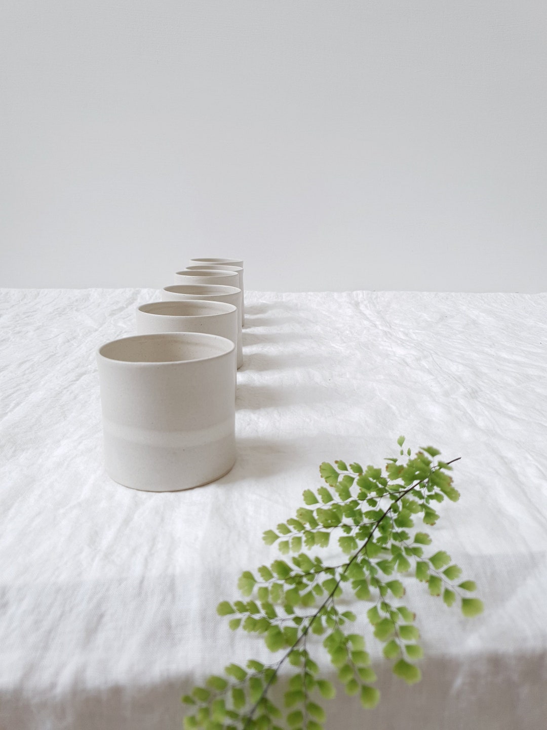 Ceramic 6 Cups Set, White Cups, Ceramic Espresso Mugs, White Espresso ...