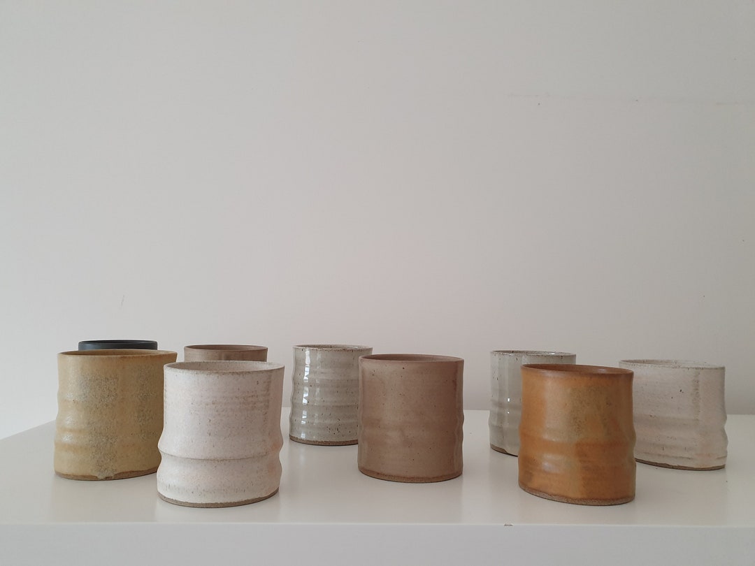 Set of 2 Ceramic Handmade Cups, Earth Colorful Matte Glaze Coffee Cups ...