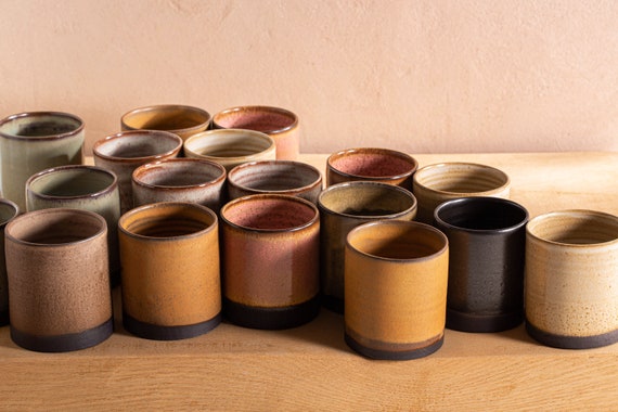 Set of TWO Colorful Rustic Tea or Coffee Cups 12 Oz Large - Etsy