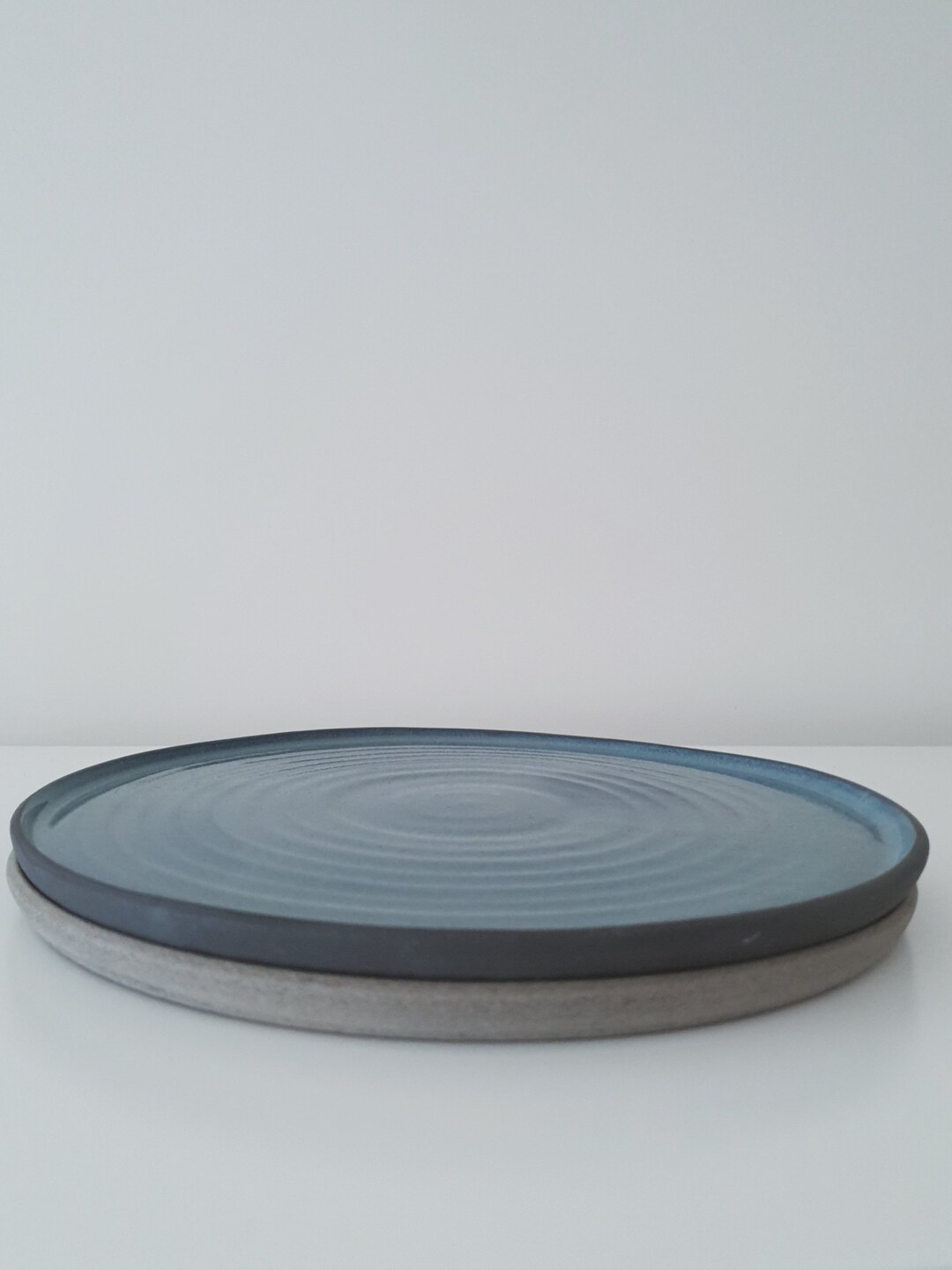 Handmade Pottery Dinner Plates | Set of 2 Flat Ceramic Dinner Plates ...