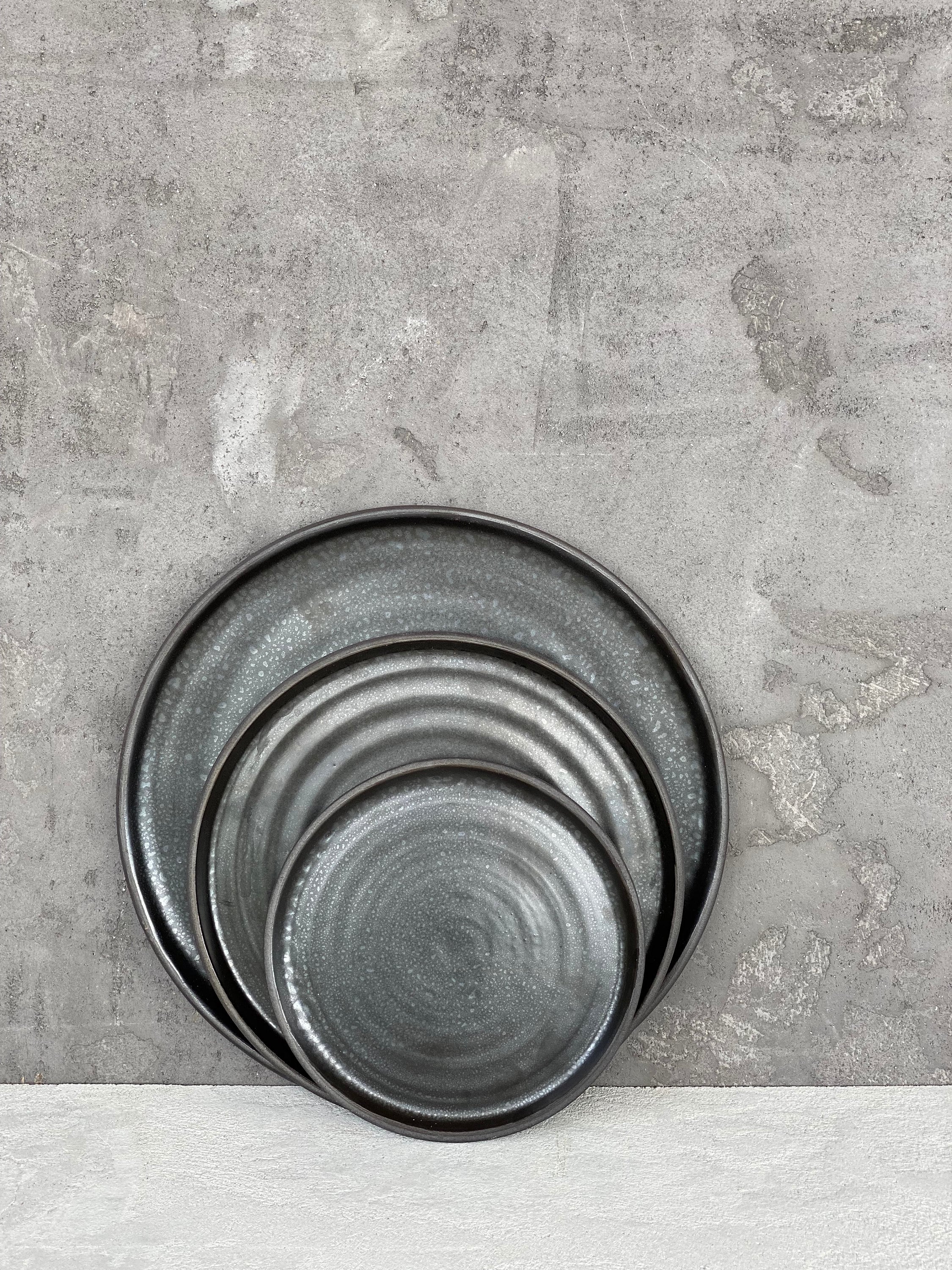 Black Dinnerware Set Main Course Plates Dinner Plates | Etsy