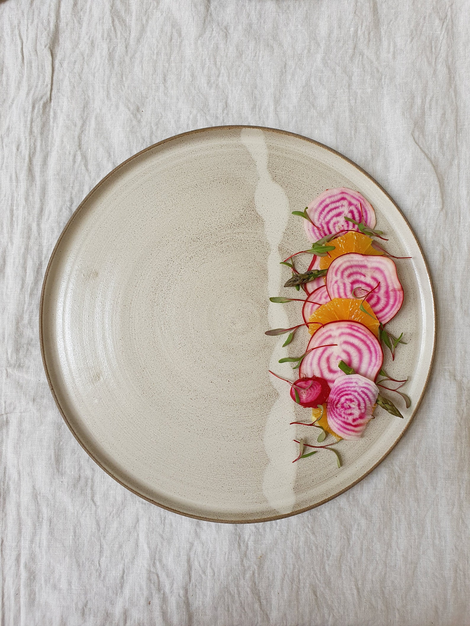 Large Handmade Cake Platter Ceramic Round Plate Rounded - Etsy