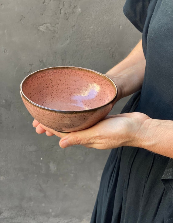 Handmade Ceramic Bowl Set of 2 Pink Soup Bowl Cereal Bowl | Etsy