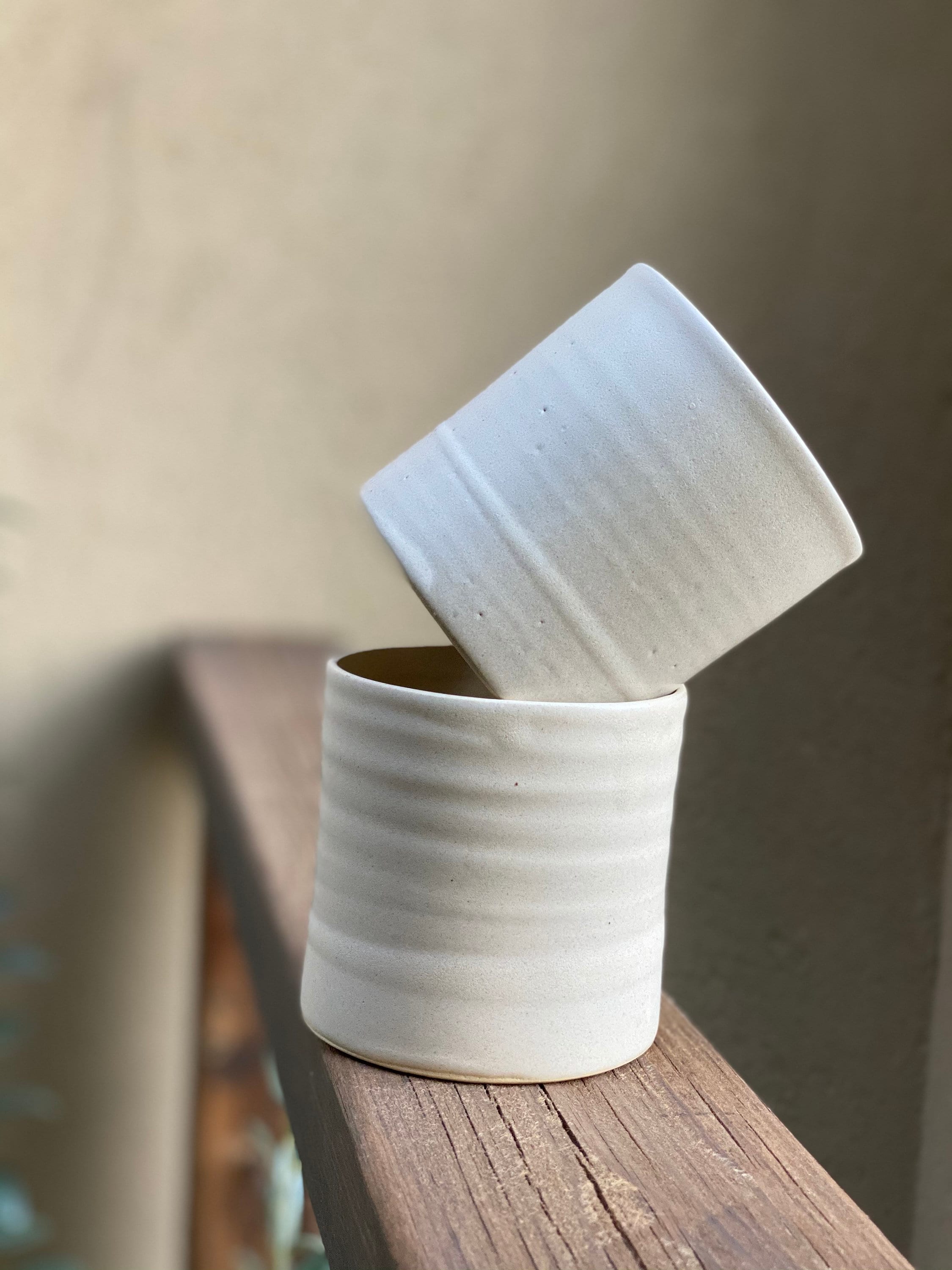 Set of 2 Ceramic Cylinder Coffee Espresso Mugs Ceramic Tea - Etsy