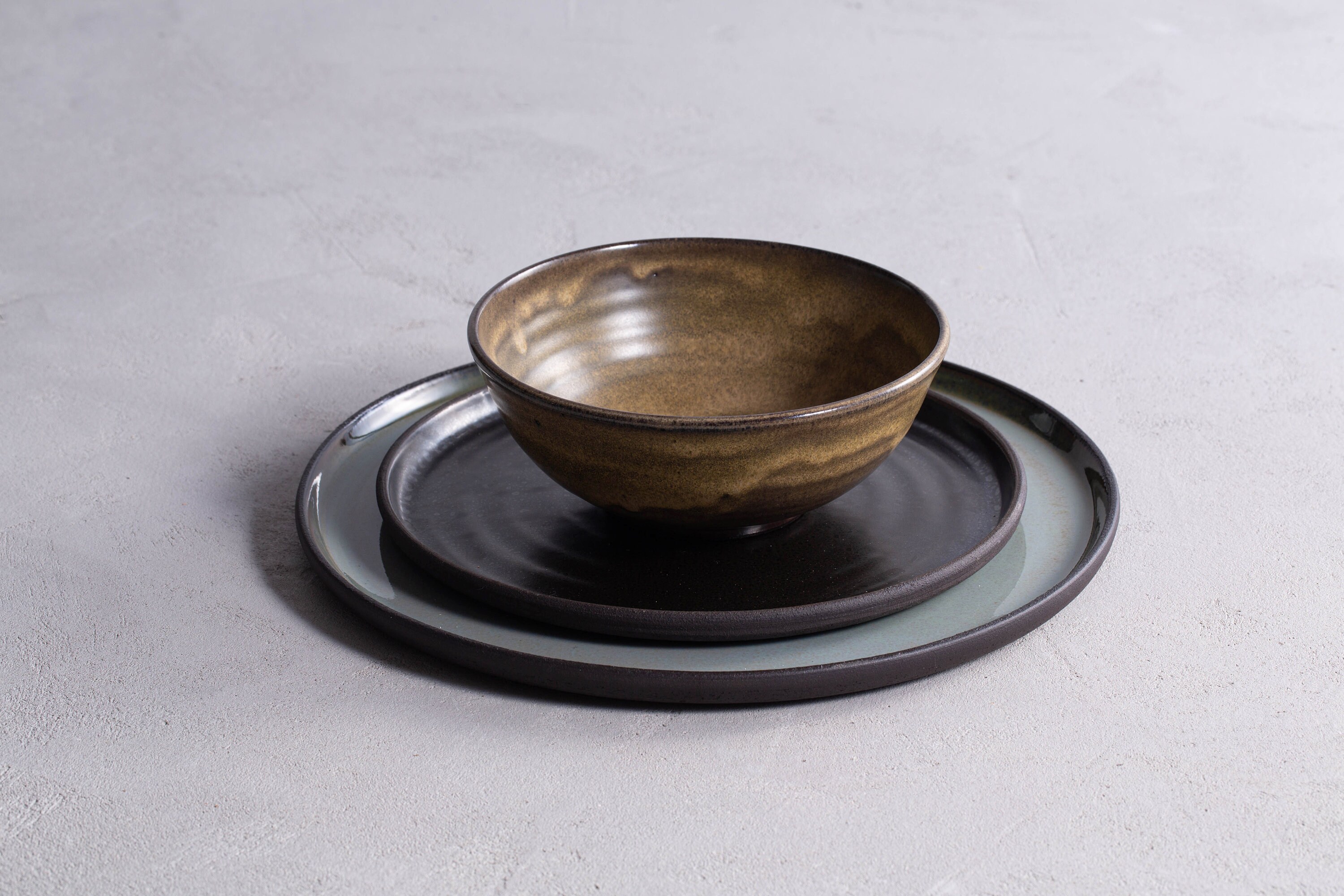 Colorful Ceramic Dinnerware Set, Set of Main Course Plates, Dinner ...